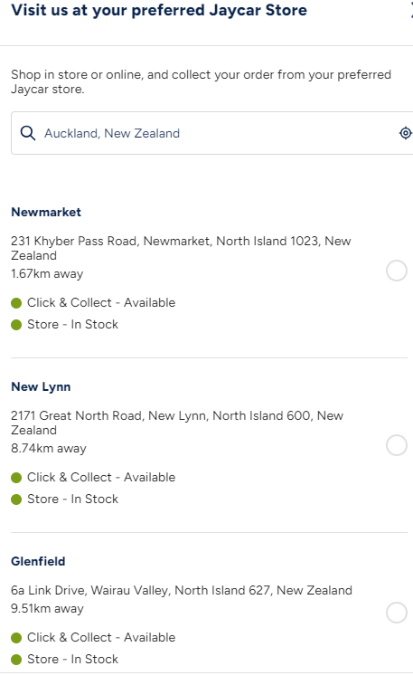 Jaycar location store